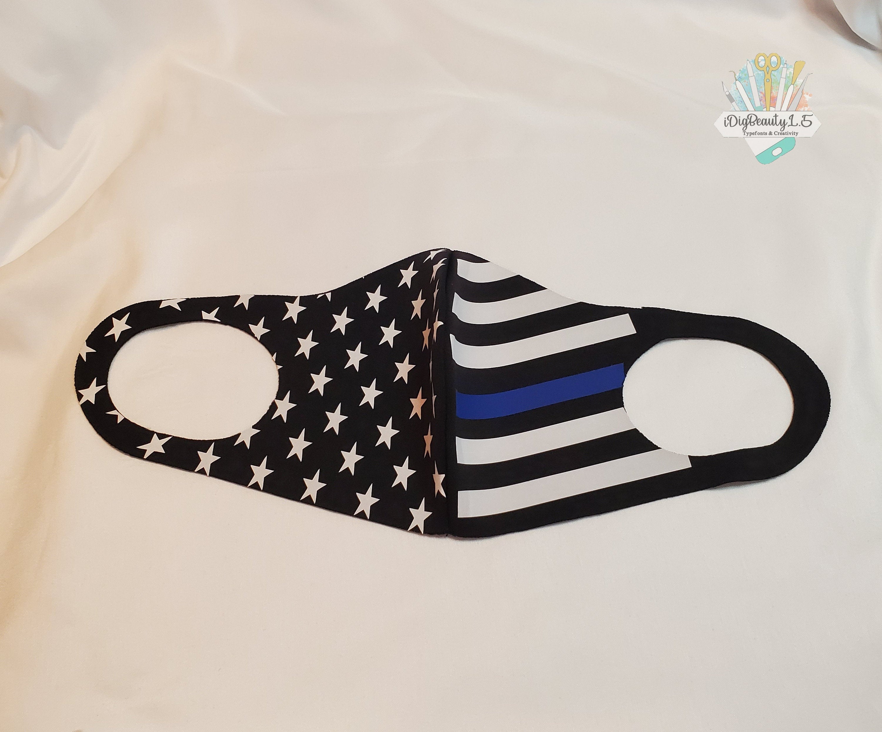 Thin Blue Line Face Mask | Police | Flag Design – iDigBeauty